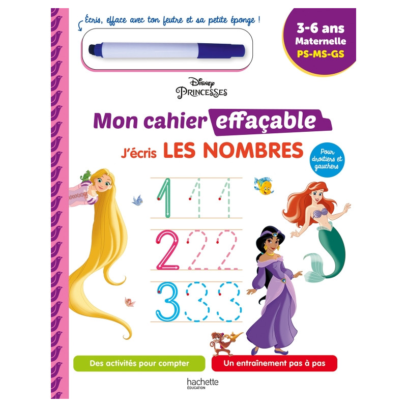 DISNEY - PRINCESSES JE COMPTE J'ECRIS NOMBRES - Jeux enfants Tunisie
