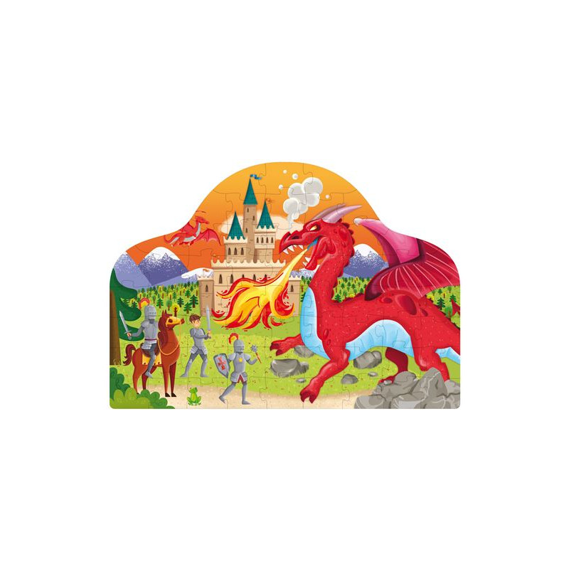 Livre et puzzle fantasy - Chevaliers et dragons - Jeux enfants Tunisie